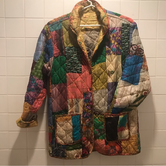 None | Jackets & Coats | Vintage Silk Patchwork Jacket Thats Reversible ...